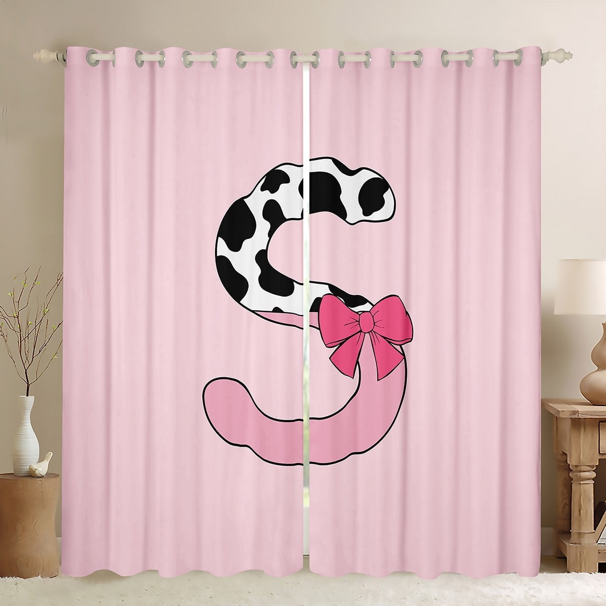 Erosebridal Monogrammed Letter Curtains Pack of 2 (42Wx63L),Cattle ...