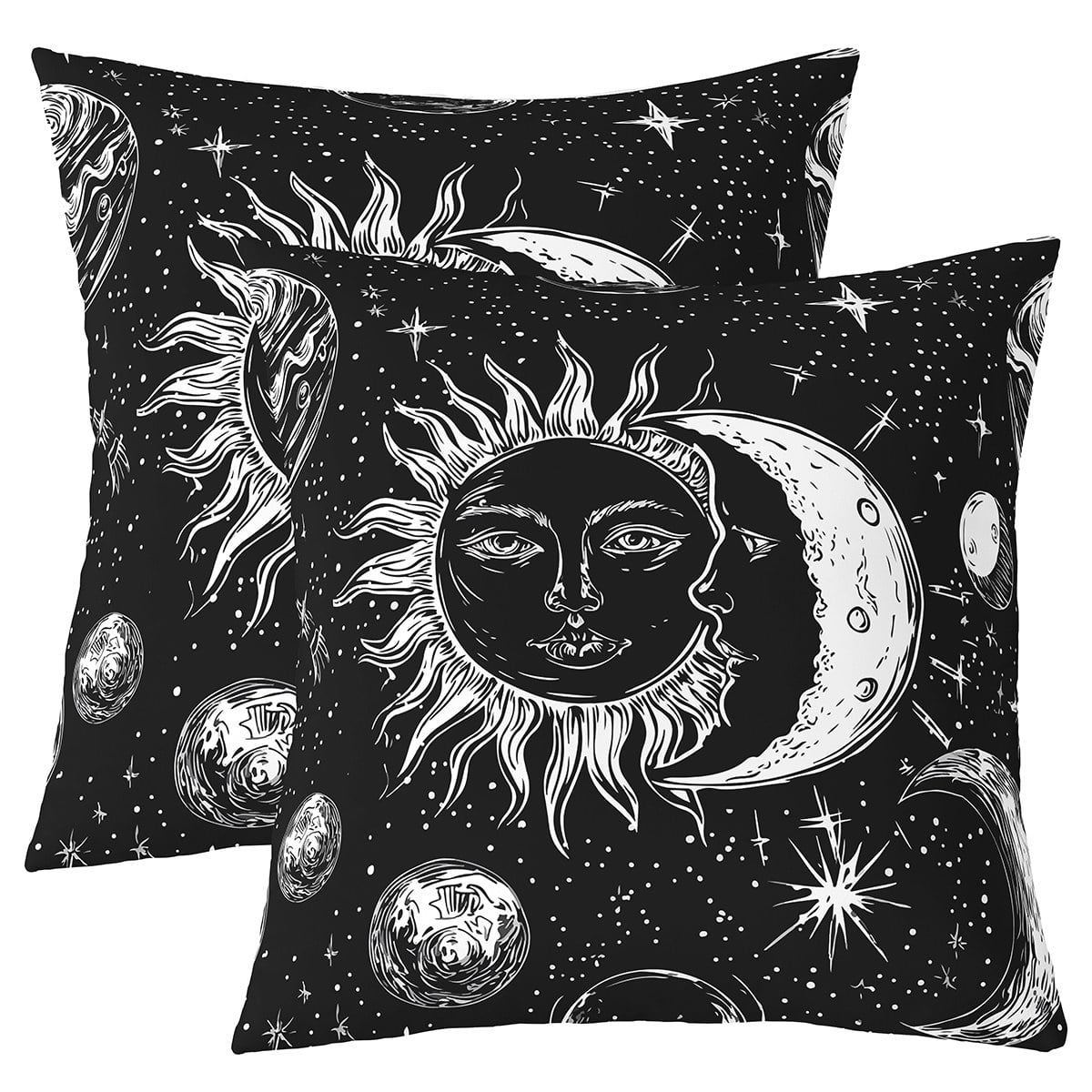 Erosebridal Moon Sun Throw Pillow Covers 20x20 Set of 2, Bohomian ...