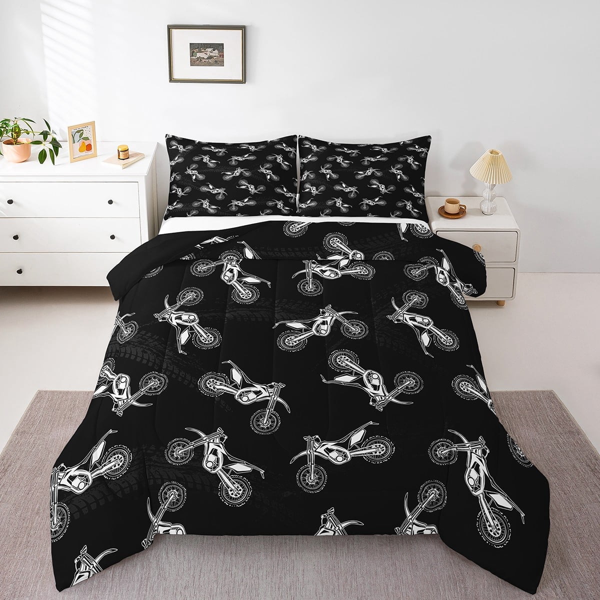 Erosebridal Motocross Dirt Bike Bedding Twin Comforter Set,Motorcycle ...