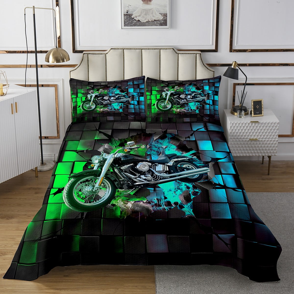 Erosebridal Motorcycle Motorbike Bedspread Sets Twin Size,Extreme ...