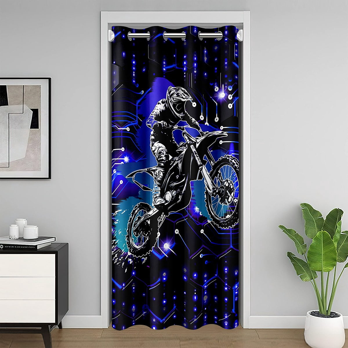Erosebridal Motorcycle Sports Door Curtain For Doorways 34x80, Dirt ...