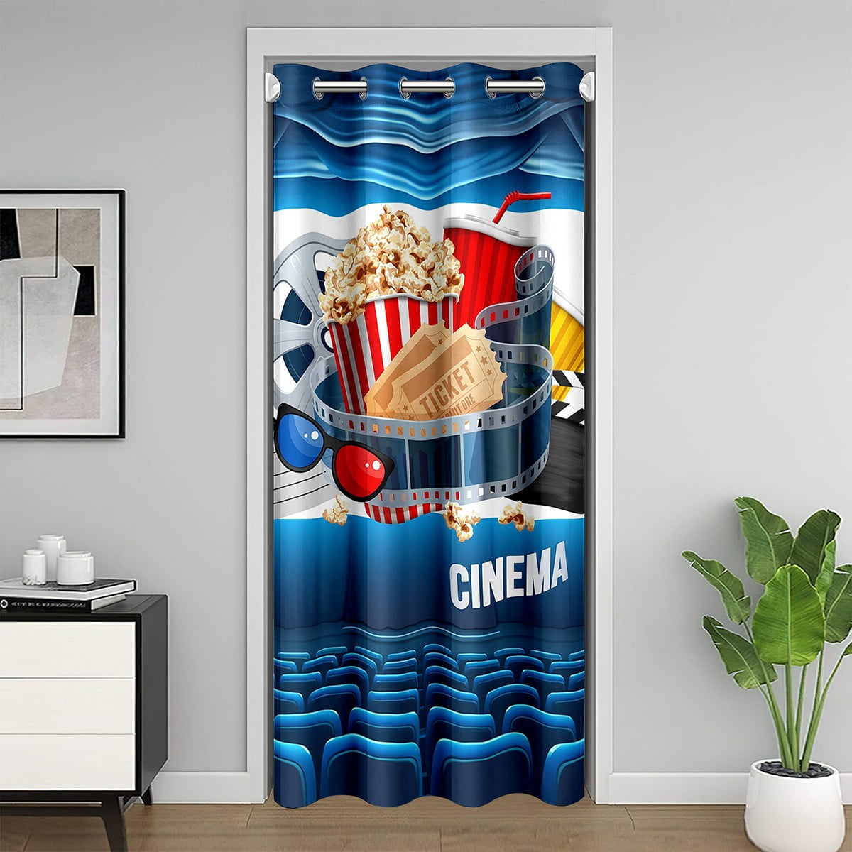 Erosebridal Movie Cinema Door Curtain Panel 42x80,Theater Theme Room ...