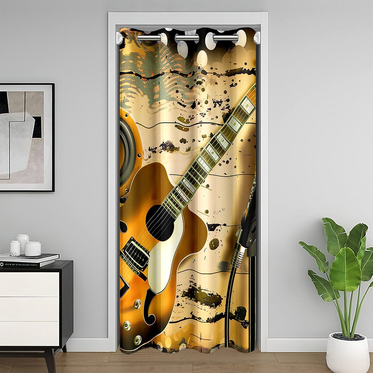 Erosebridal Music Guitar Door Curtain For Door Window 80"x34",Rock ...