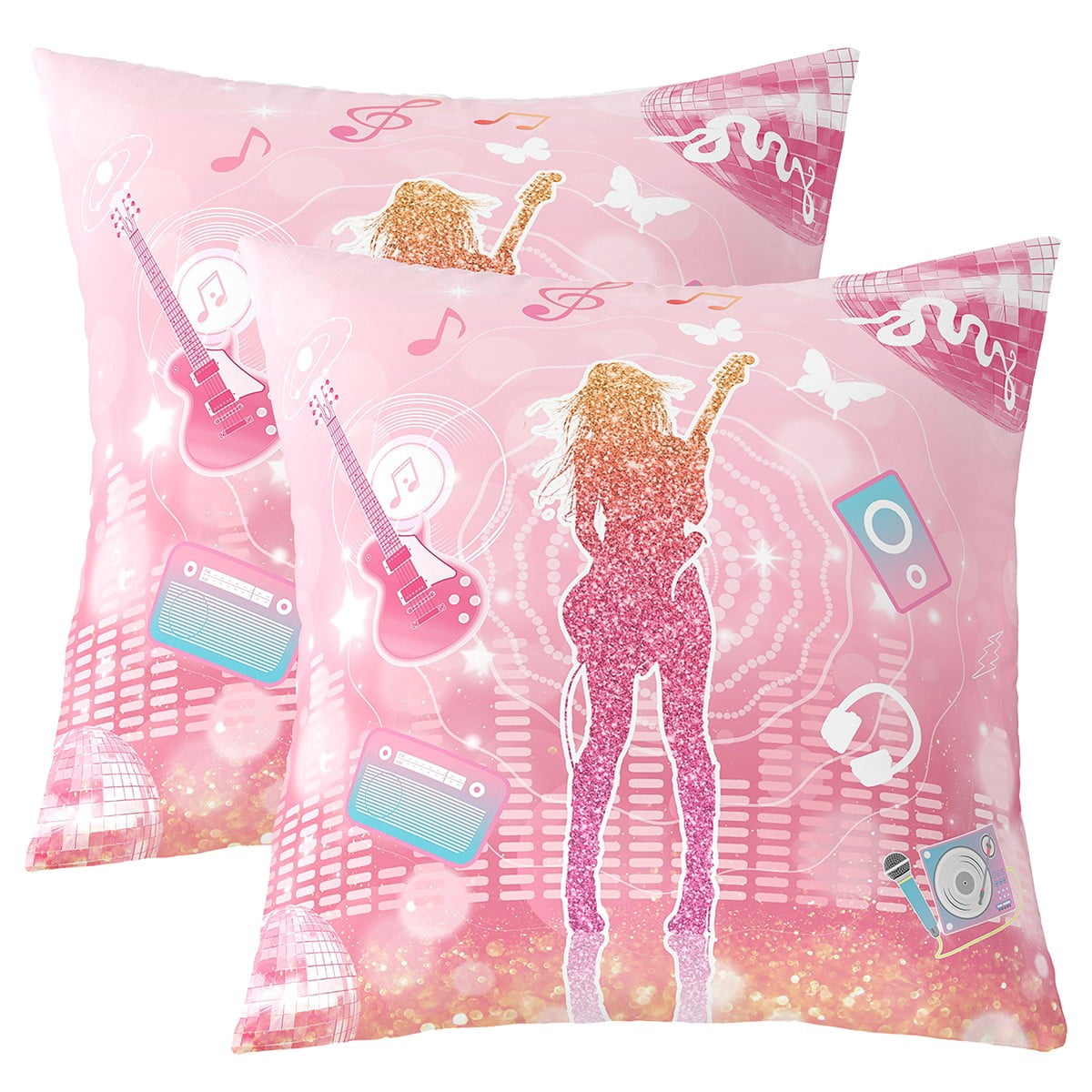 Erosebridal Music Lover Pillow Cases Set of 2, Pop Princess Pillow ...