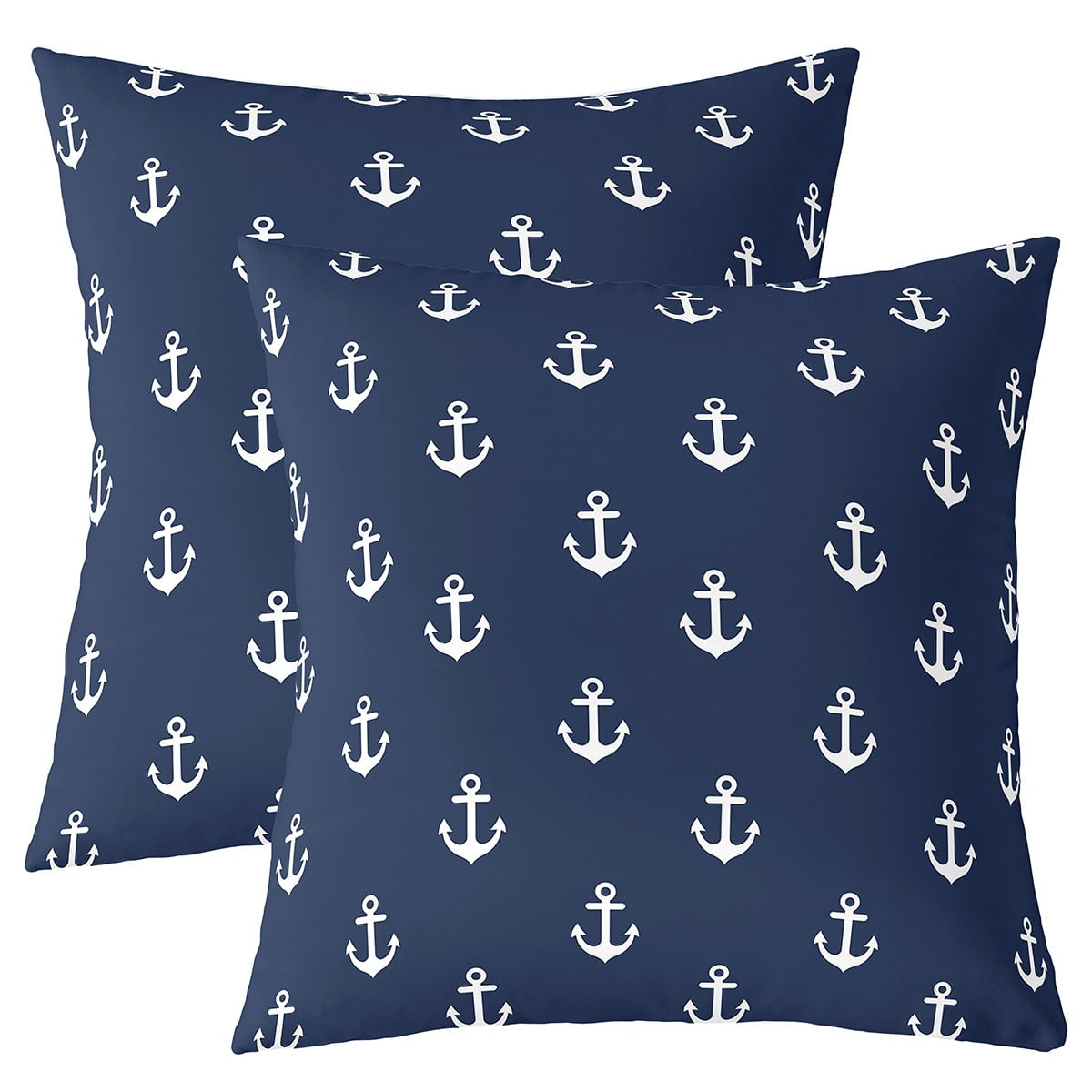 Erosebridal Nautical Anchor Cushion Covers for Sofa Set of 2,Blue White ...