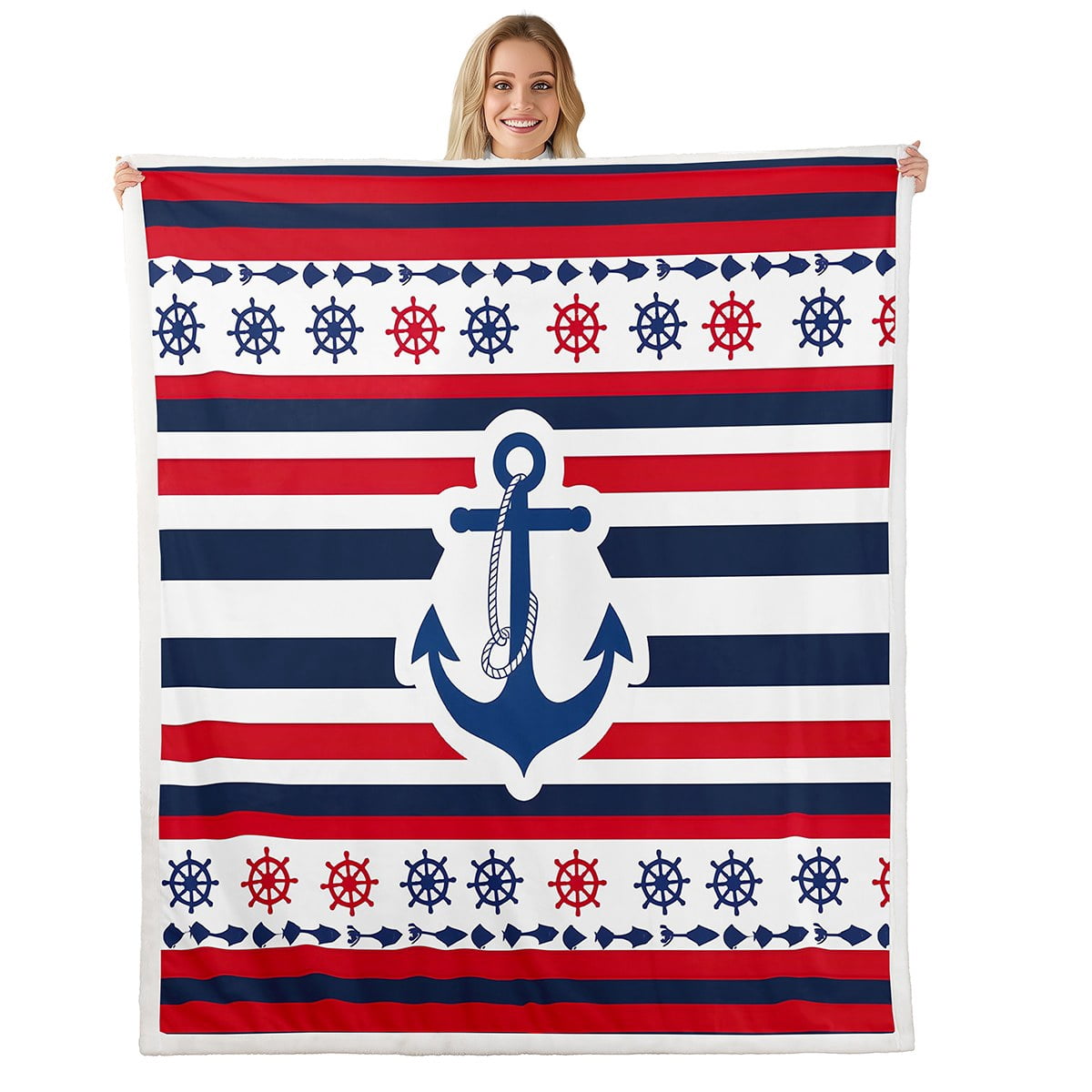 Erosebridal Nautical Anchor Throw Blanket for Couch 30x40,Colorful ...