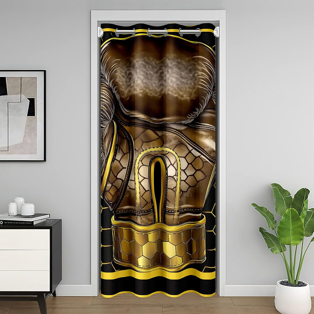 Erosebridal Neon Boxing Door Curtain Panel 52x84, Honeycomb Geometric ...