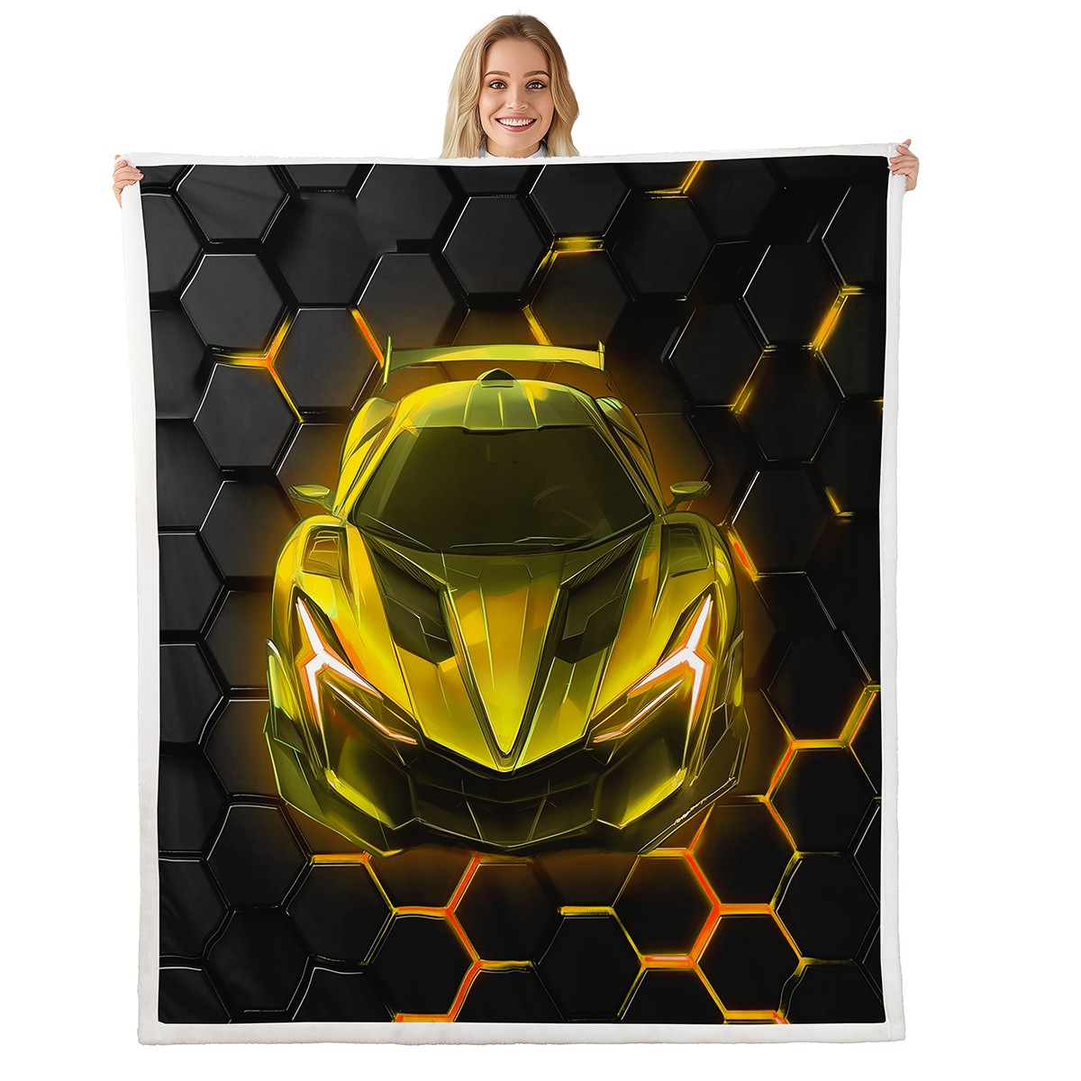 Erosebridal Neon Honeycomb Throw Blanket,Racing Car Fleece Blanket ...