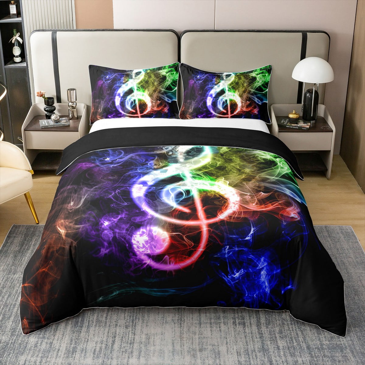 Erosebridal Neon Melody 100% Cotton Comforter Cover Twin, Pop Music ...