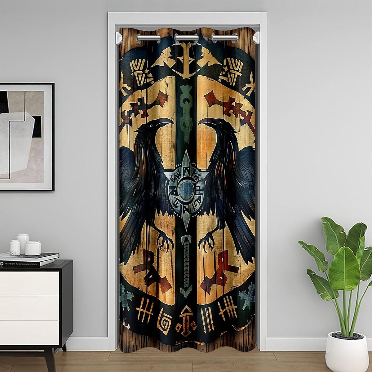 Erosebridal Norse Viking Door Curtain Panel 80"x42",Ancient Nordic Room ...