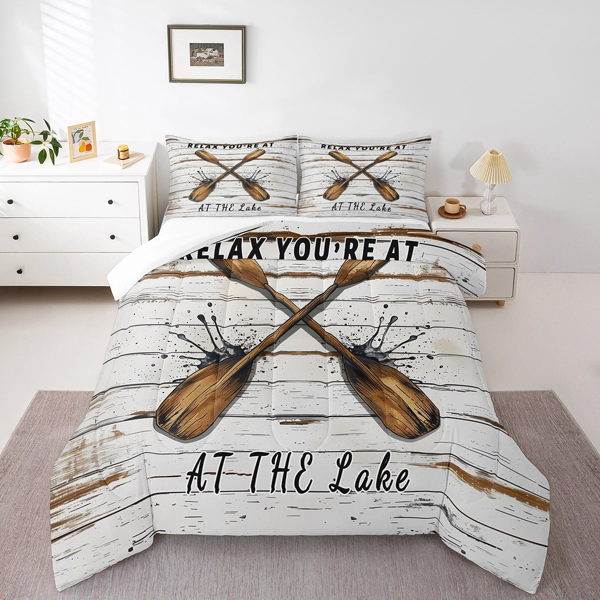 Erosebridal Oar Paddle Bedding King Comforter Set,Lake House Bedding ...