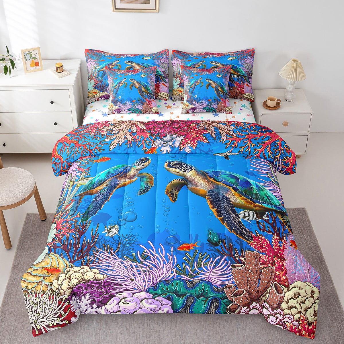 Erosebridal Ocean Sea Marine Theme Bed in a Bag Twin size, Sea Turtle ...