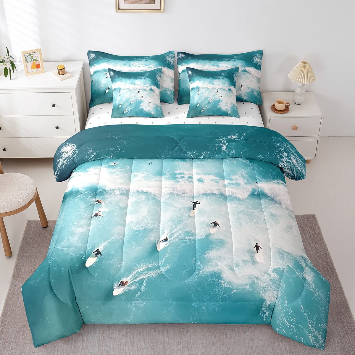 Erosebridal Ocean Surfing Bed in a Bag Twin size, Marine Sports Bed Set ...