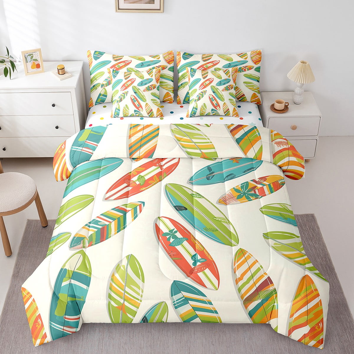 Erosebridal Ocean Surfing Bedding Sets King Size,Summer Holiday Bed in ...