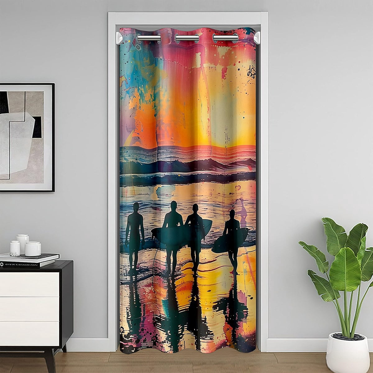 Erosebridal Ocean Surfing Door Curtain Panel 52x84,Summer Holiday Door ...