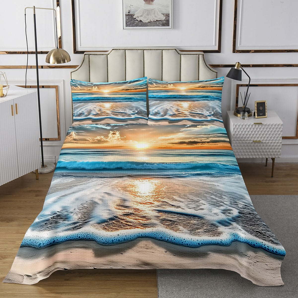 Erosebridal Ocean Waves Bedspread Twin Size Hawaiian Beach Coverlet Set ...