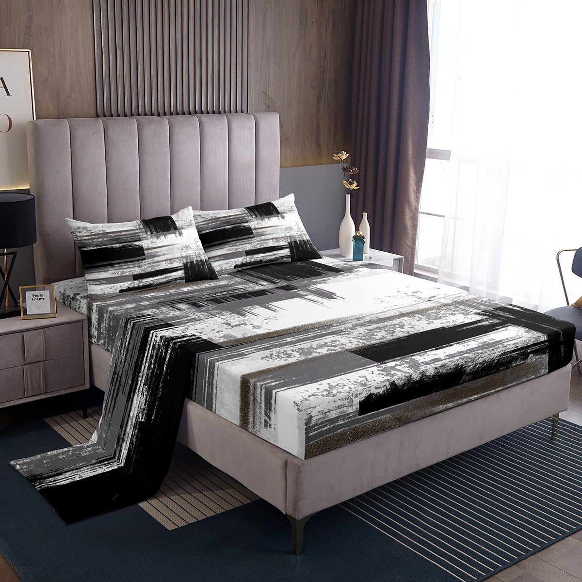 Erosebridal Oil Painting Bed Sheets King,Abstract Artwork King Sheet ...