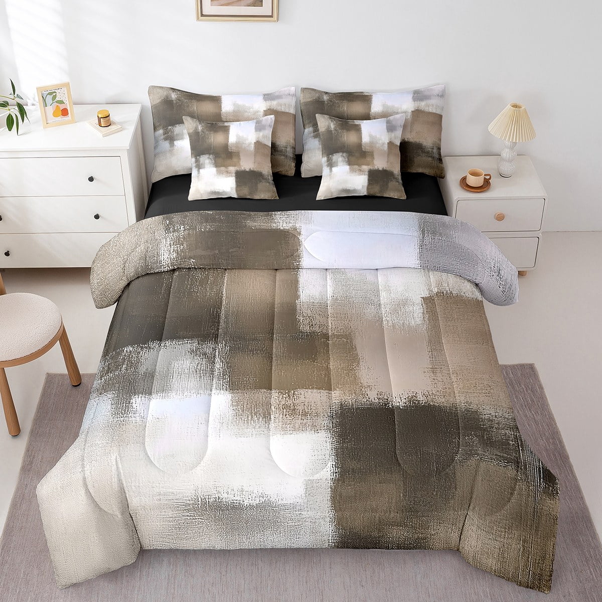 Erosebridal Oil Painting Bedding Sets Twin Size,Abstrcat Artwork ...