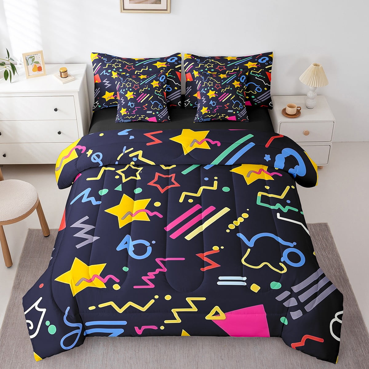 Erosebridal Old Fashion Memphis Bedding Sets King Size, Geometry ...