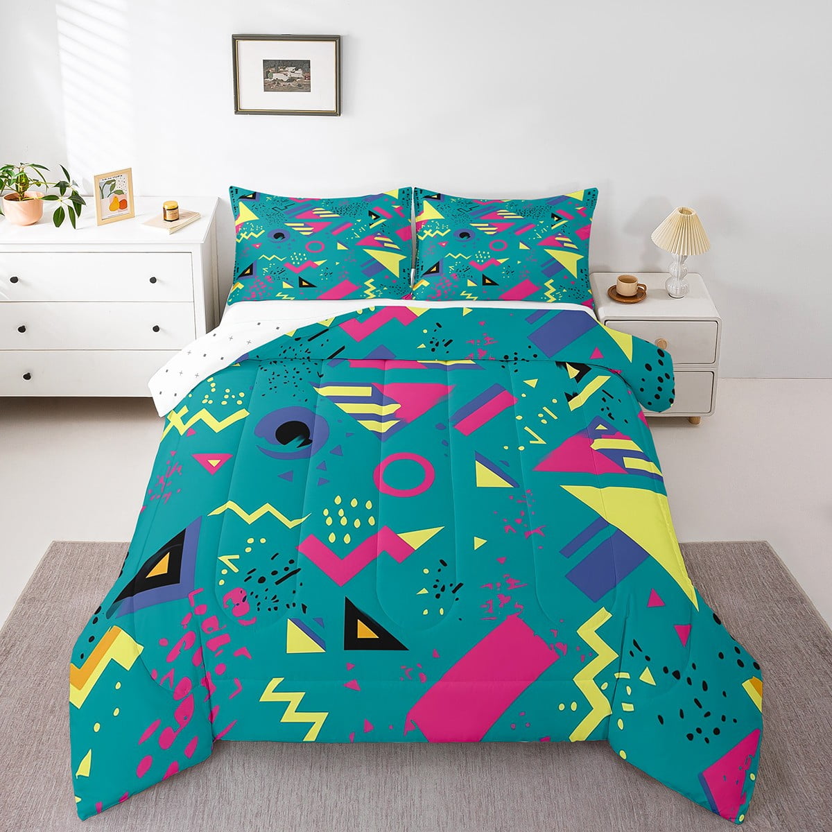 Erosebridal Old Fashion Memphis Comforter Sets Full Size, Geometry ...