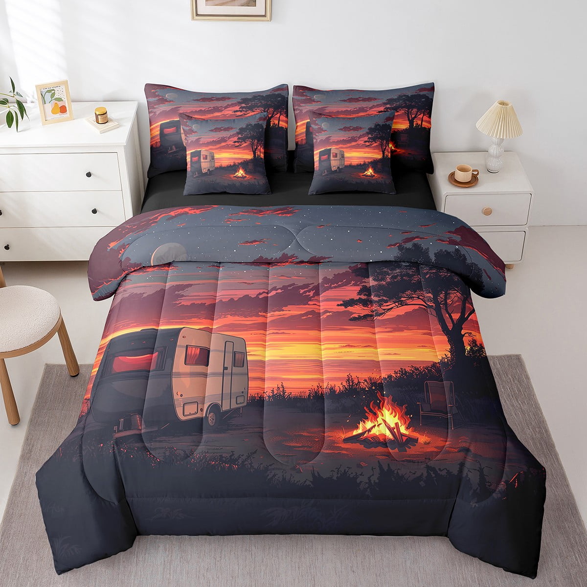 Erosebridal Outdoor Camp Camper Bed in a Bag Twin Size,Nature Sunset ...