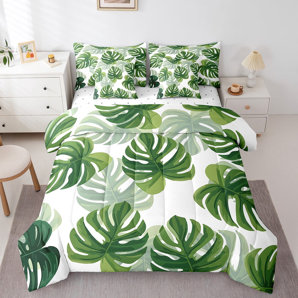 Erosebridal Palm Tree Leaf Bedding Sets King Size,Hawaiian Tropical ...