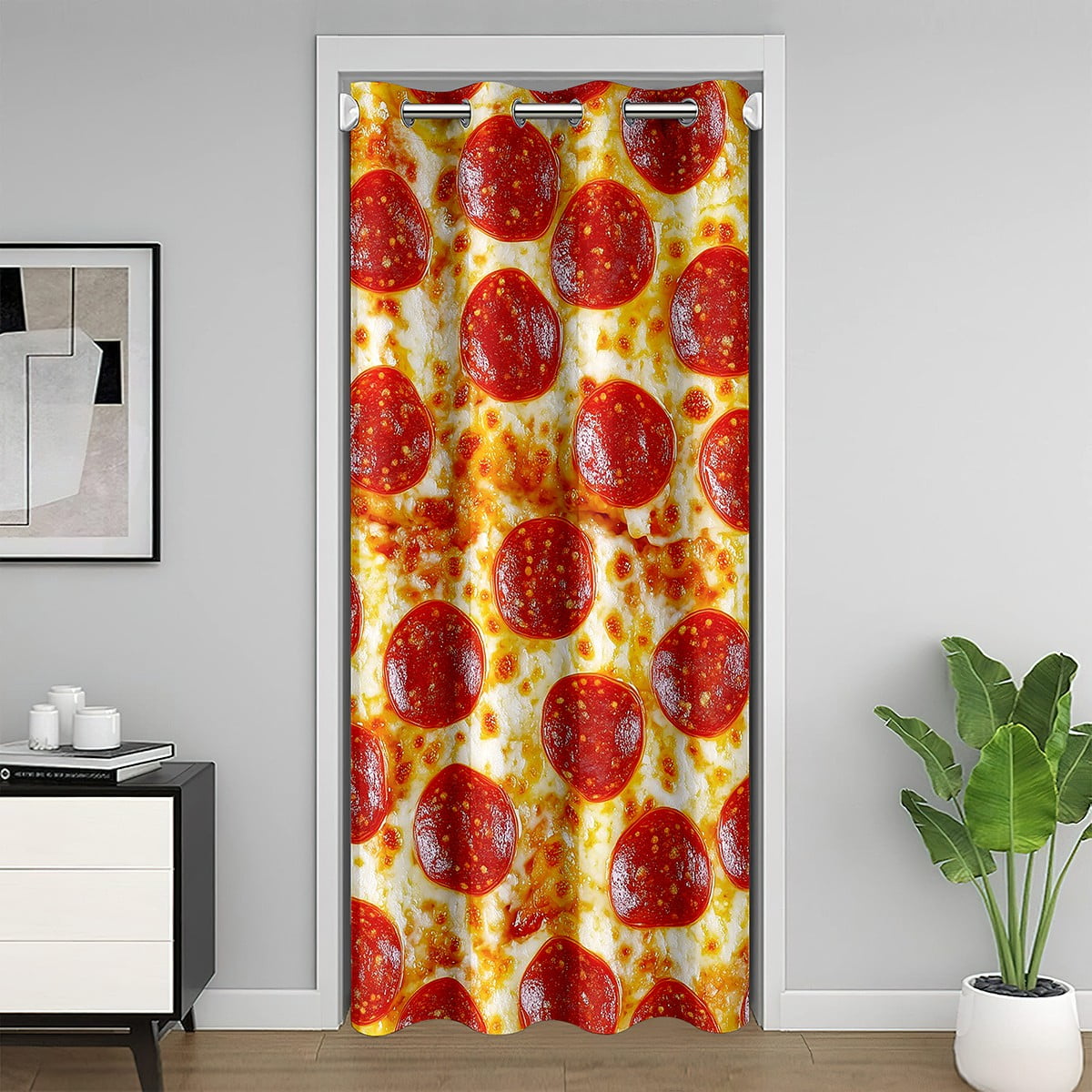 Erosebridal Pepperoni Pizza Door Curtain For Door Window 80"x34 ...