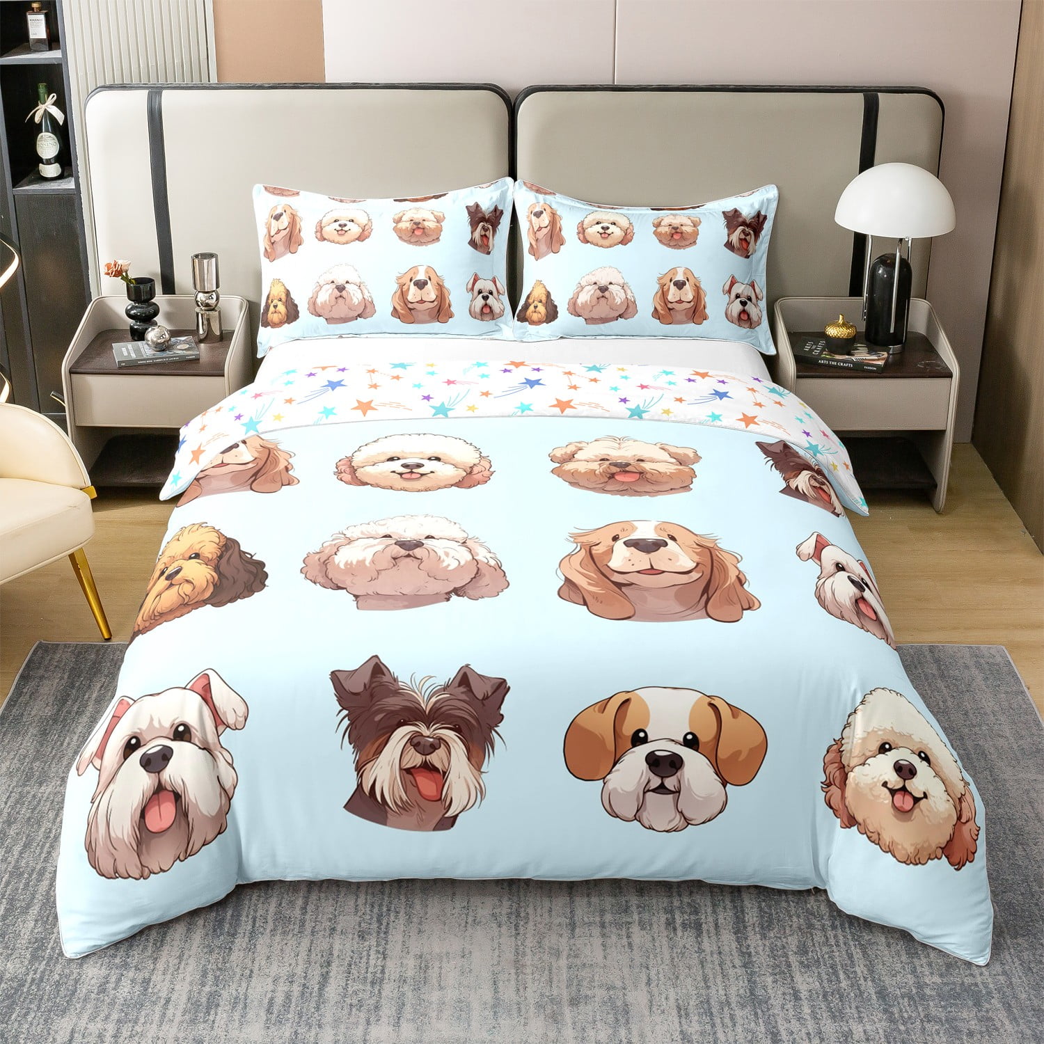 Erosebridal Pet Dog 100% Cotton Duvet Cover Full Size, Cute Animals ...
