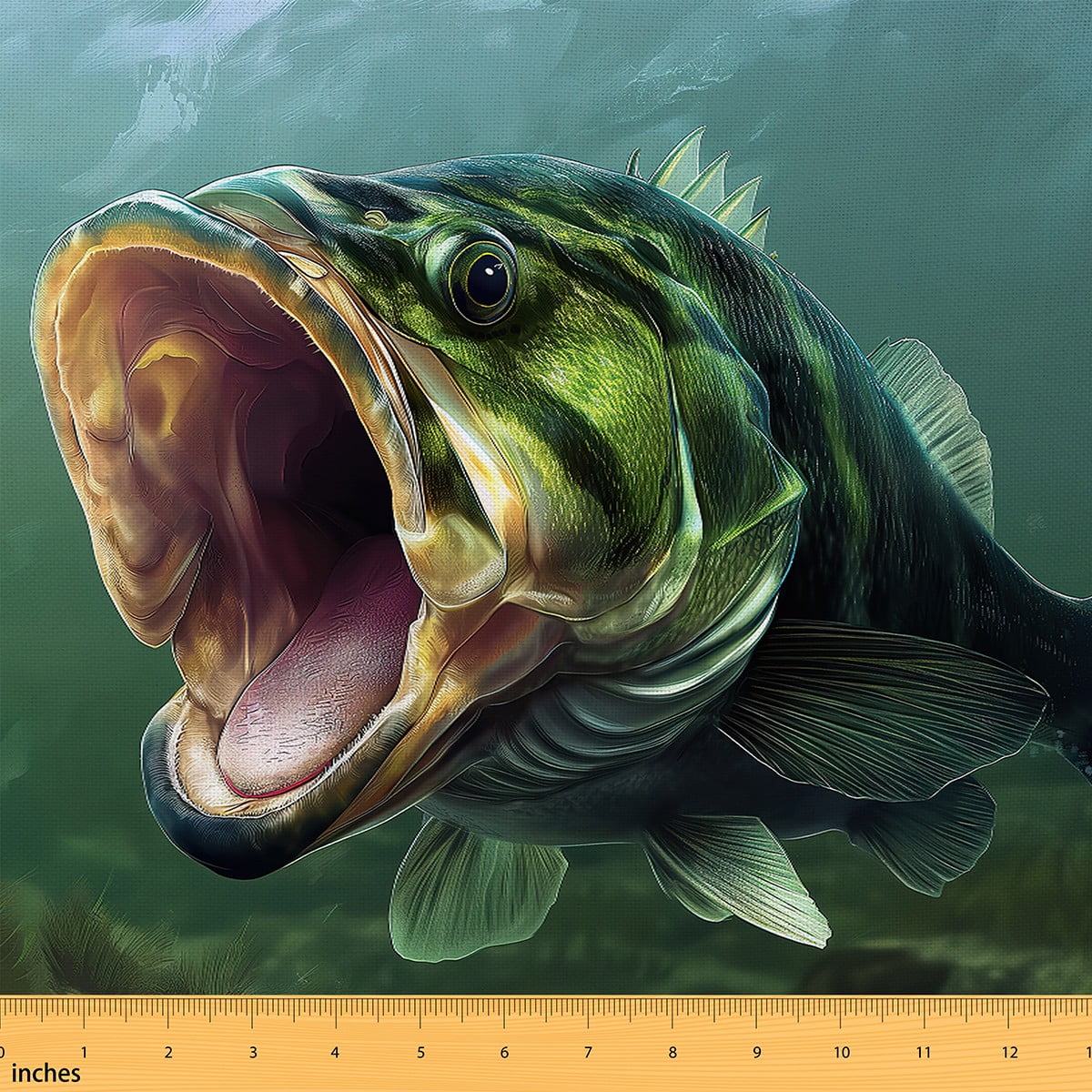 Erosebridal Pike Fish Fabric By The Yard, Big Bass Fish Decorative ...