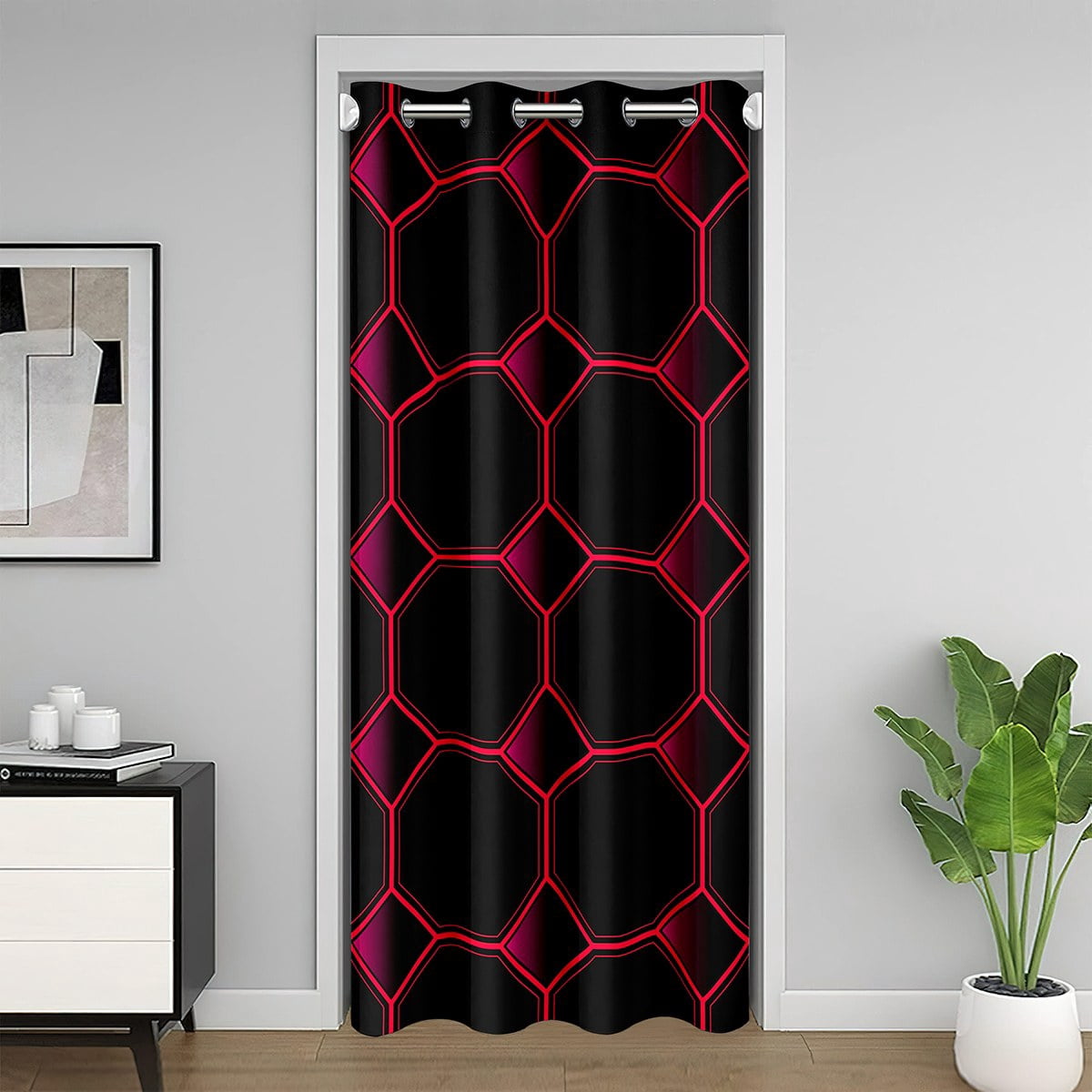Erosebridal Pink Black Neon Blackout Curtain 52"Wx80"L Honeycomb 222 ...