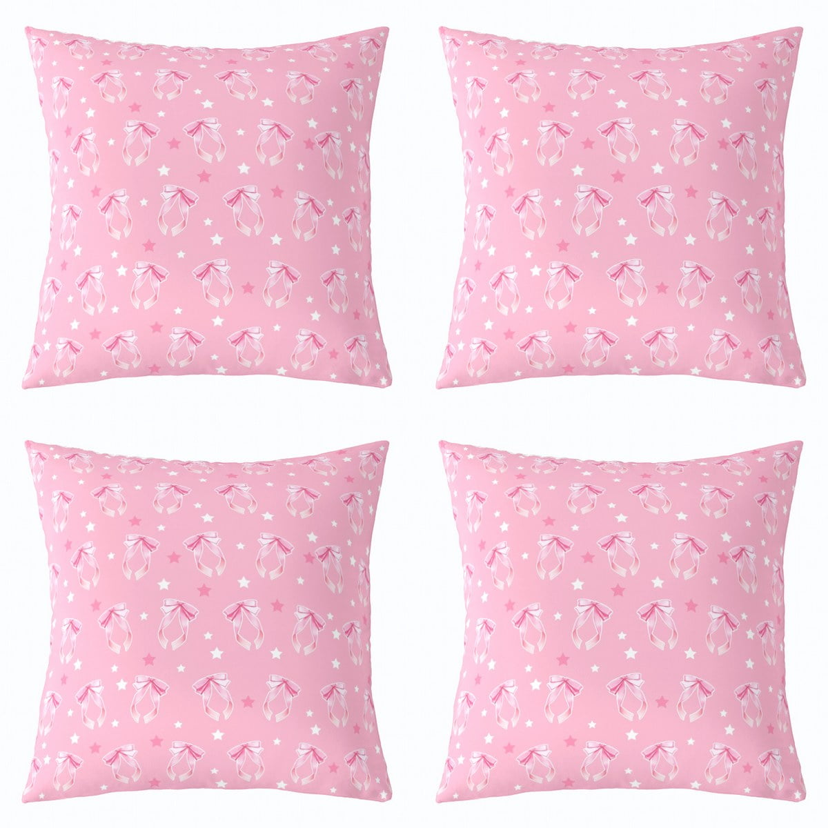 Erosebridal Pink Bowknot Pillow Cases Set of 4,Deamy Princess Cushion ...