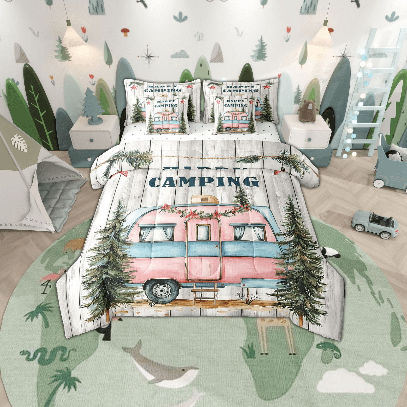 Erosebridal Pink Camper Car Bed in a Bag Full Size, Happy Camping Bed ...