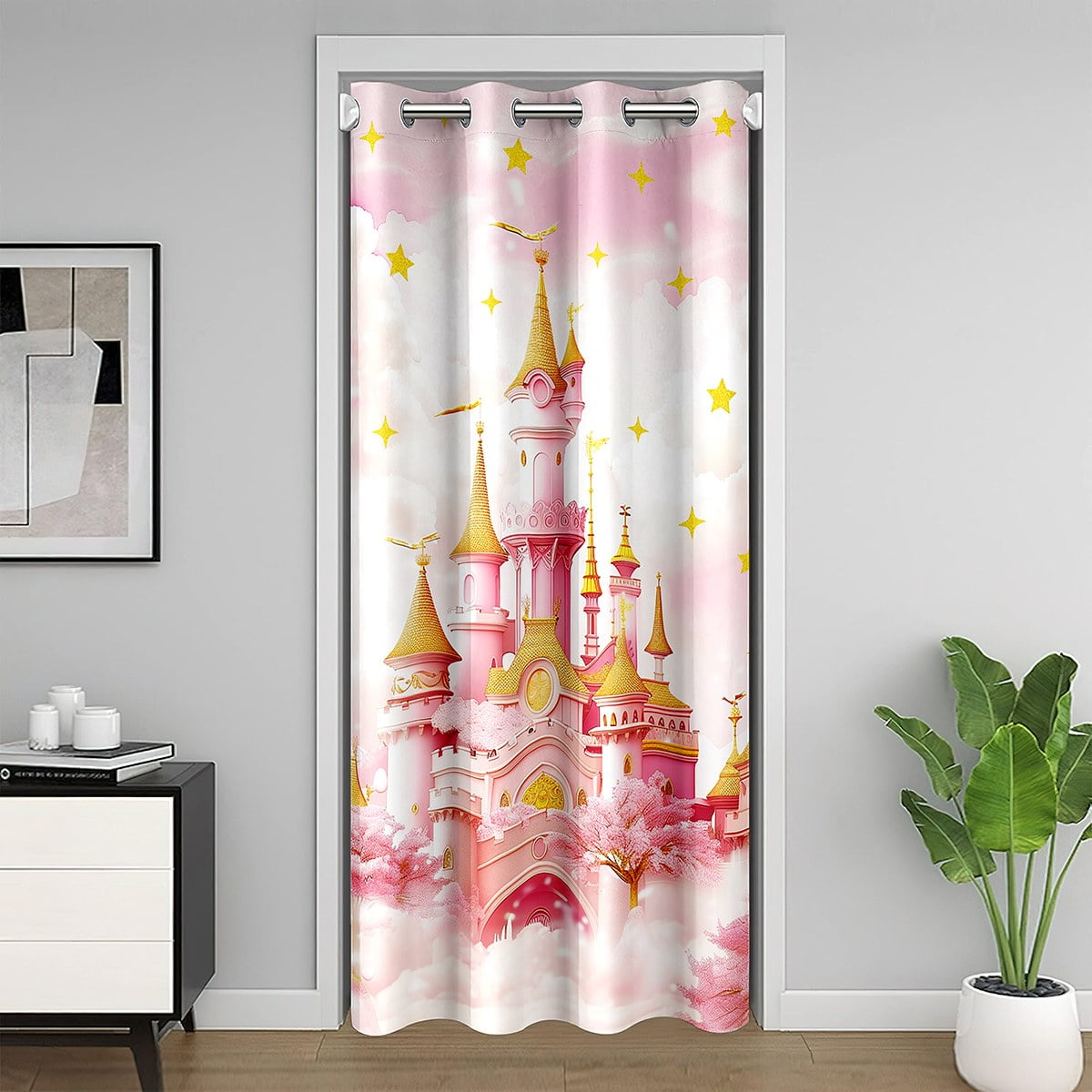 Erosebridal Pink Castle Door Curtain For Doorways 42x84, Dreamy ...