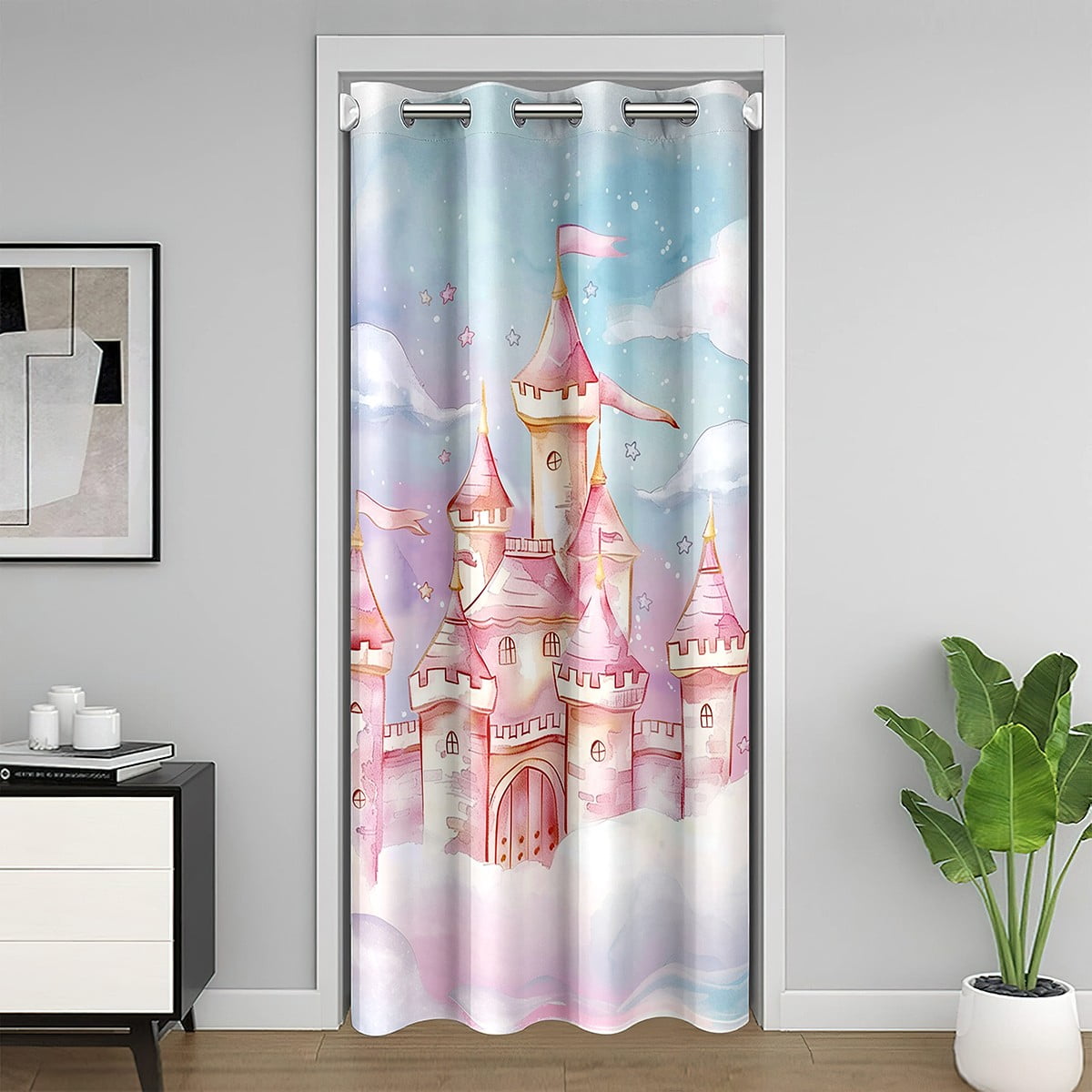 Erosebridal Pink Castle Door Curtain Panel 59x80, Dreamy Princess Room ...