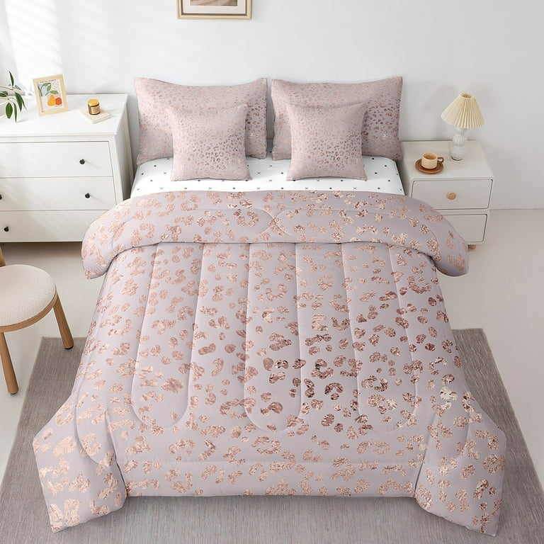 pink leopard print bedding