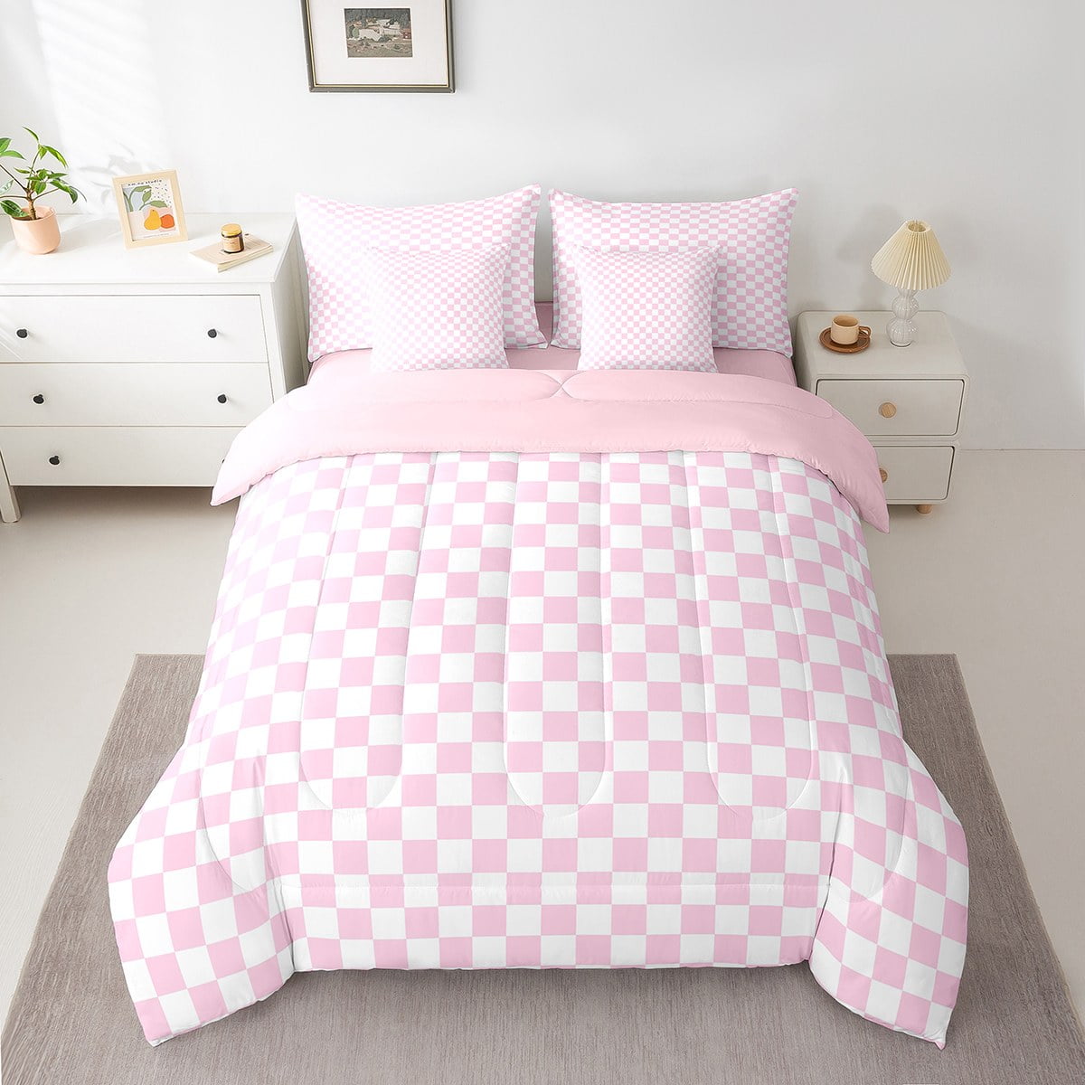 Erosebridal Plaid Buffalo Bed in a Bag Twin size, Checkered Bed Set ...