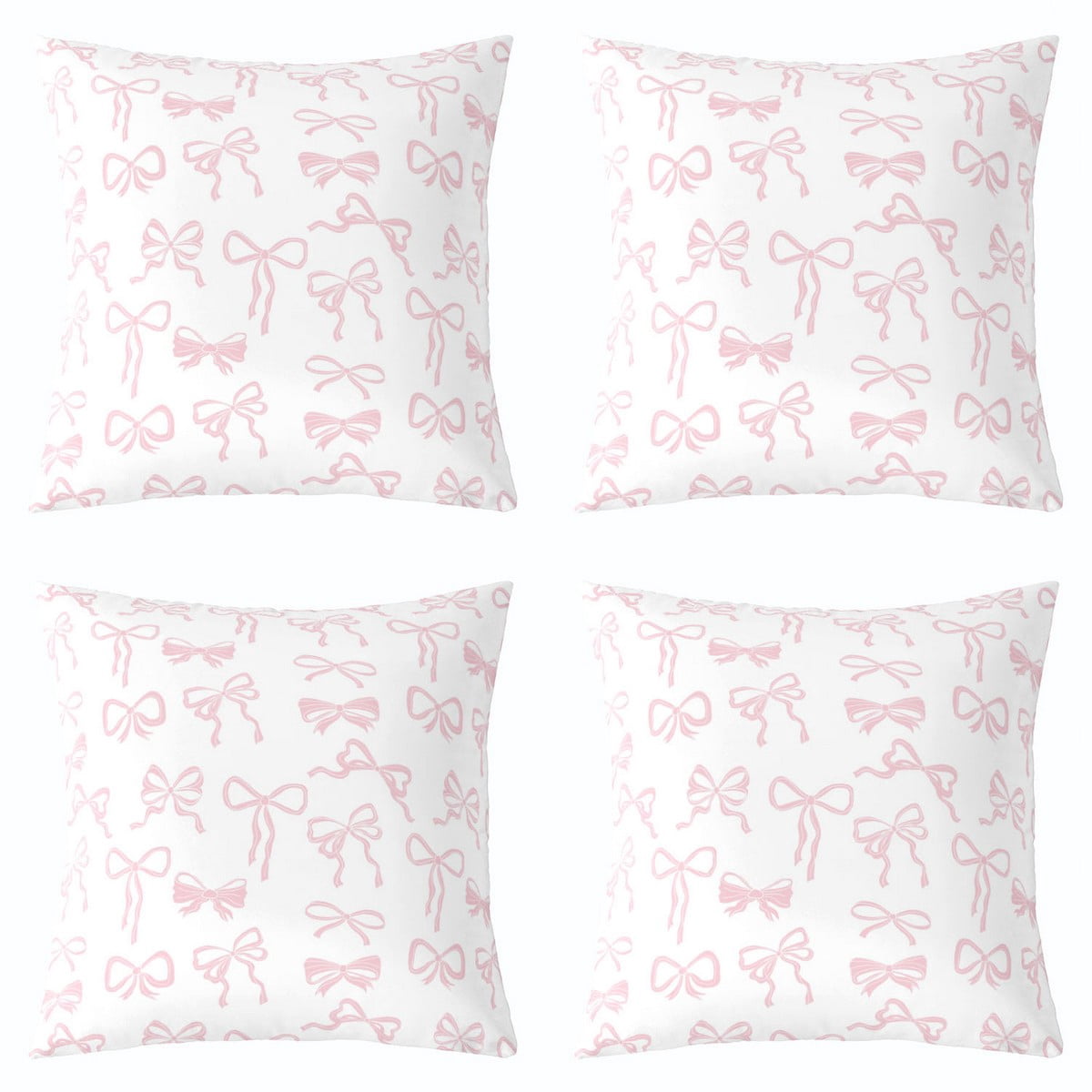 Erosebridal Princess Bow Throw Pillow Covers 18x18 Set of 4, Kawaii ...