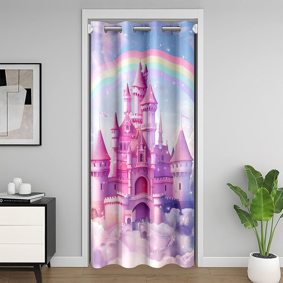 Erosebridal Princess Castle Door Curtain For Door Window 52x80, Dreamy ...
