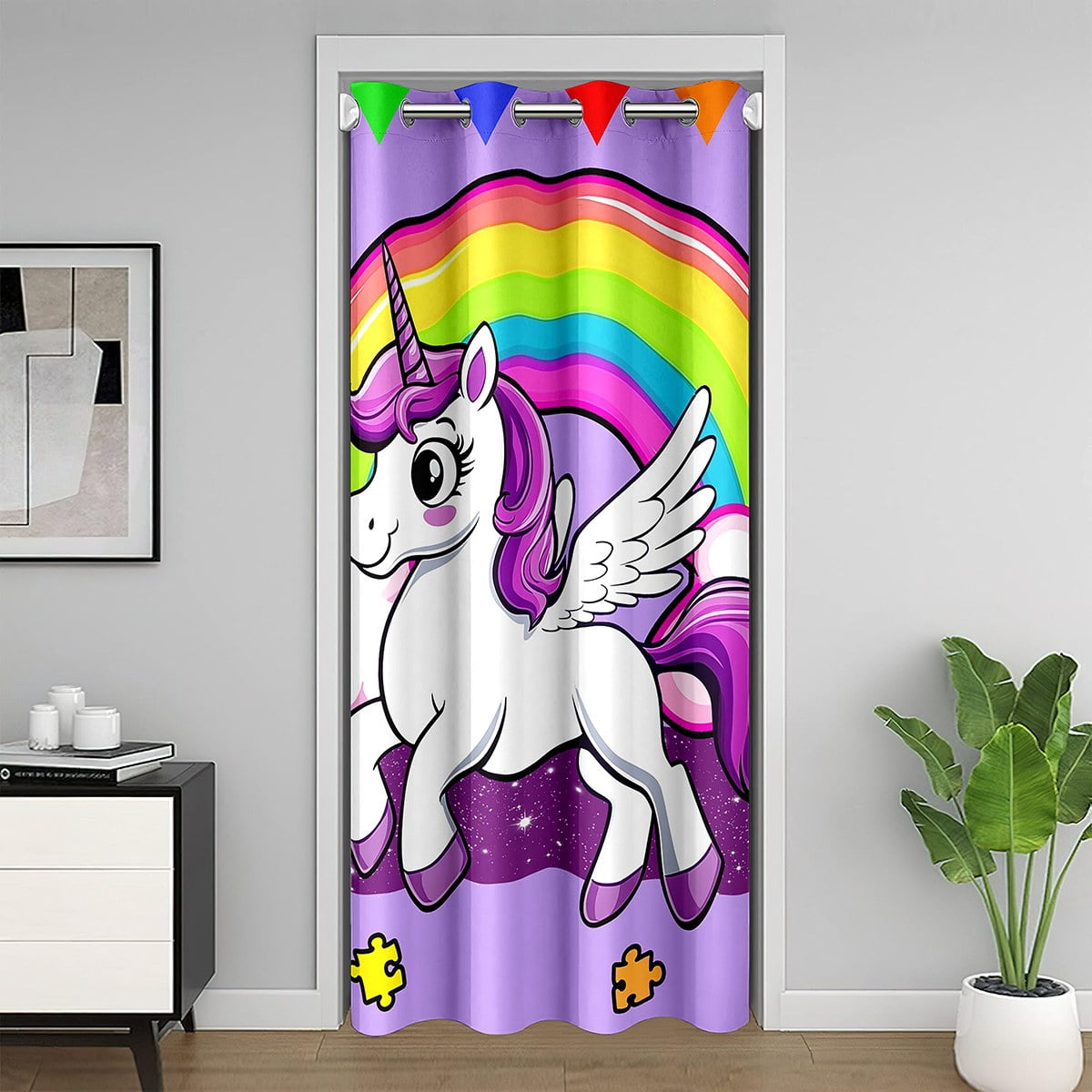 Erosebridal Princess Kawaii Unicorn Door Curtain For Door Window 59x80 ...