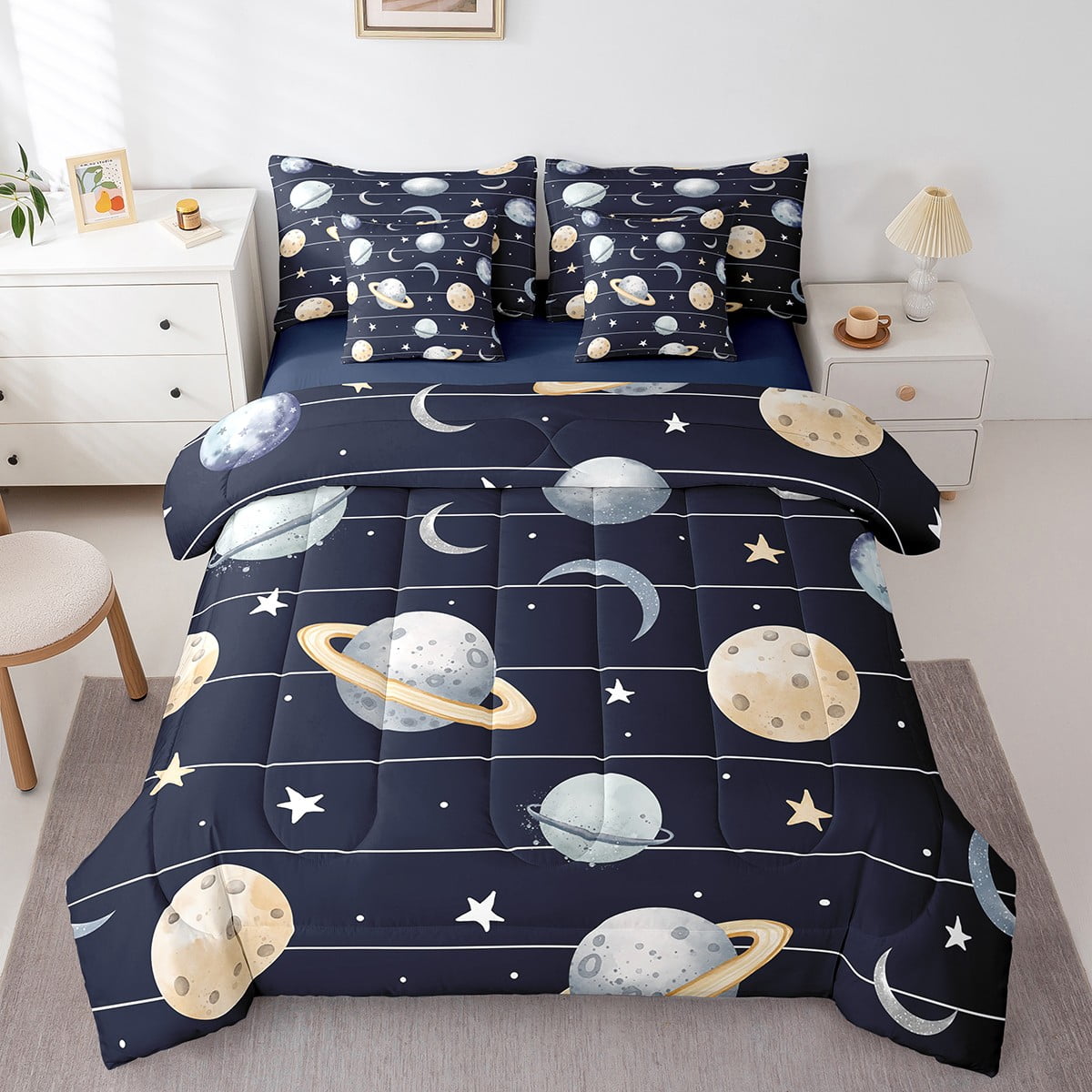 Erosebridal Psychedelic Planet Bed in a Bag King size, Cute Star Moon ...