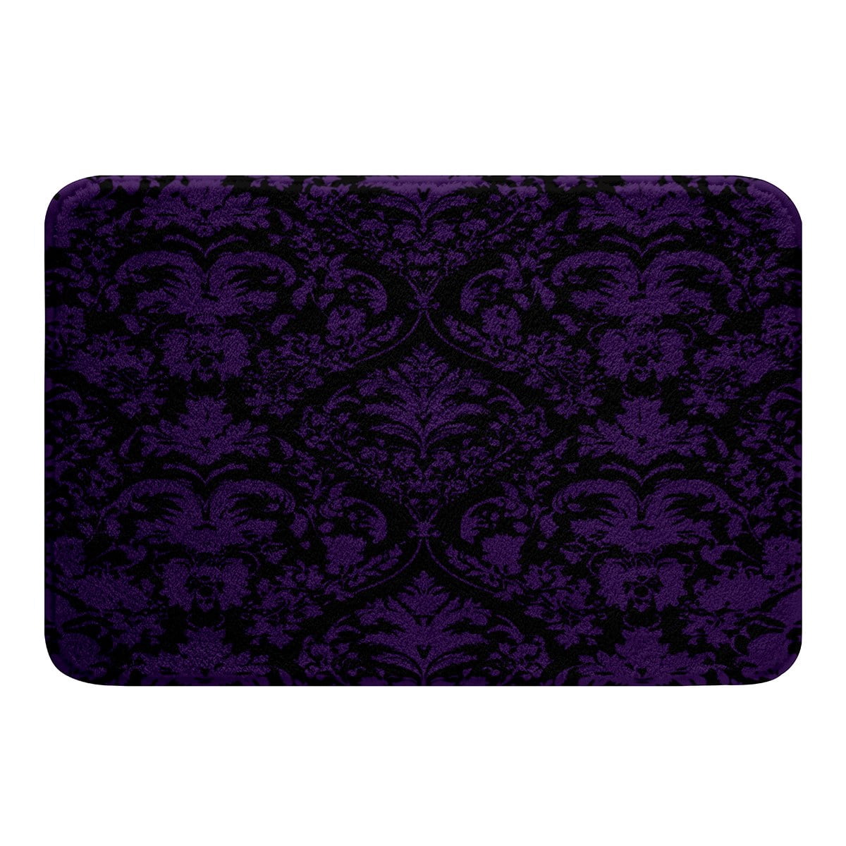 Erosebridal Purple Damask Bathtub Mat 20x32,Bohemian Flower Bath Rug ...