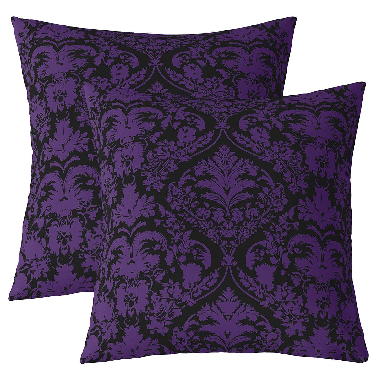 Erosebridal Purple Damask Pillow Cases Set of 2,Bohemian Flower Throw ...