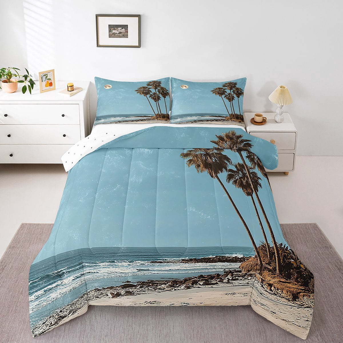 Erosebridal Tropical Leaves Bedding Sets Full with Comforter,Ocean ...