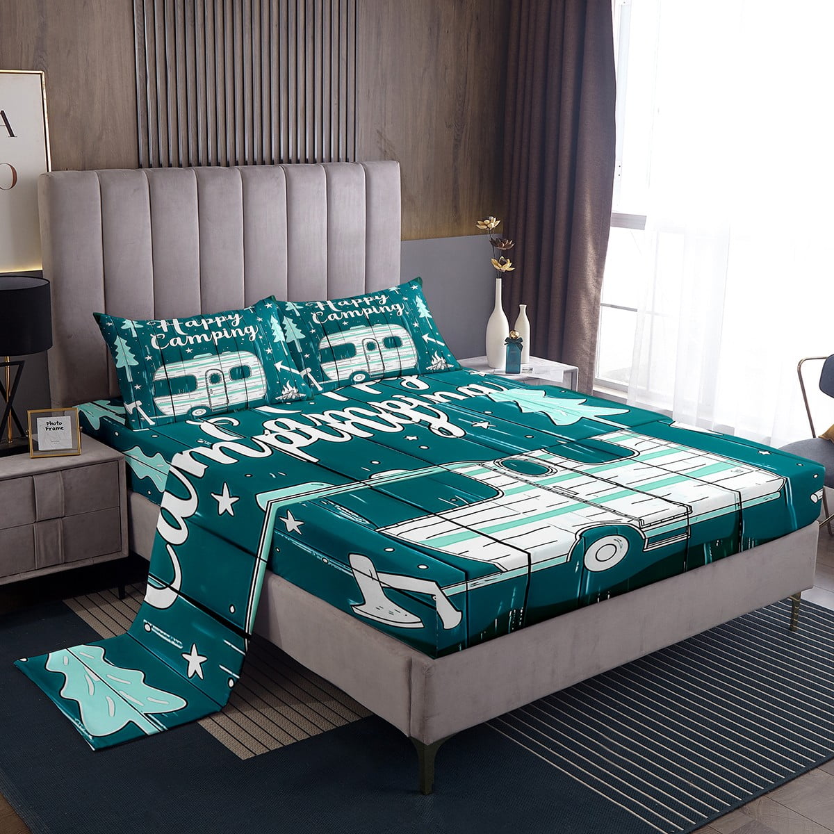 Erosebridal RV Car Bed Sheets Set Twin Size, Camper Camping Bed Sheets ...