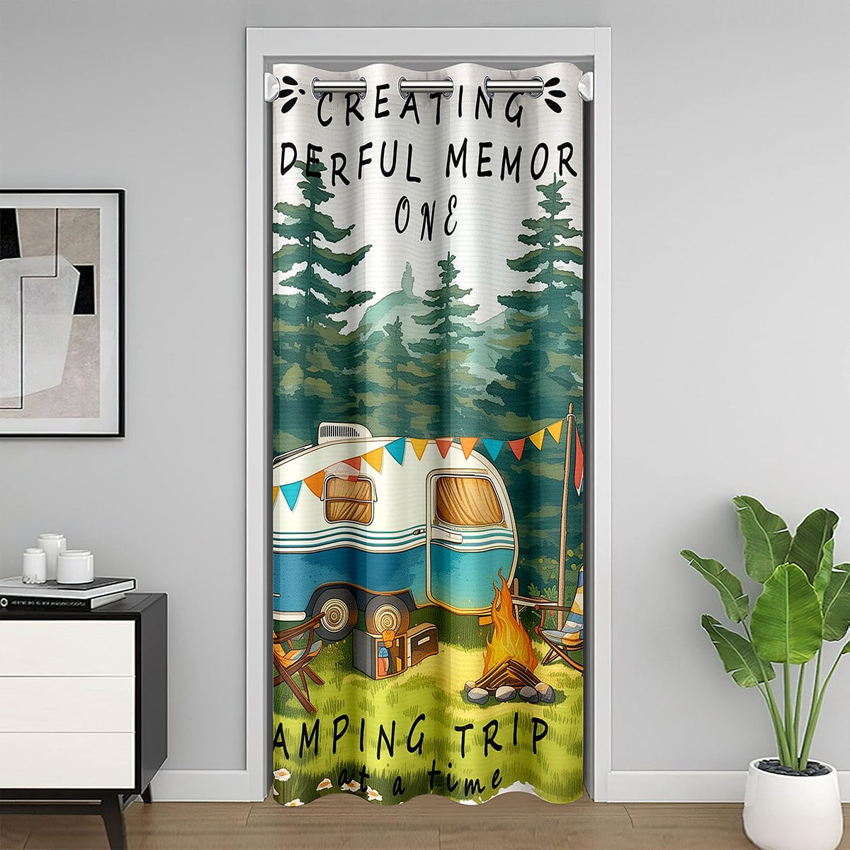 Erosebridal RV Car Door Curtain Panel 52x84, Rustic Adventure Room ...