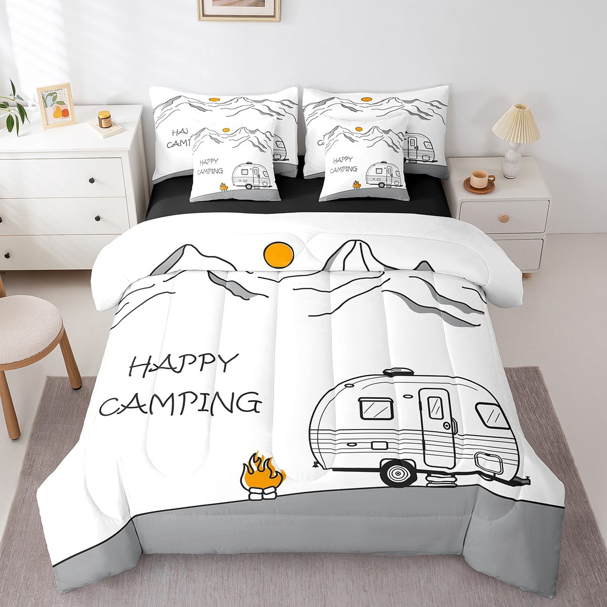 Erosebridal RV Travel Car Bedding Sets Twin Size, Camping Comforter ...