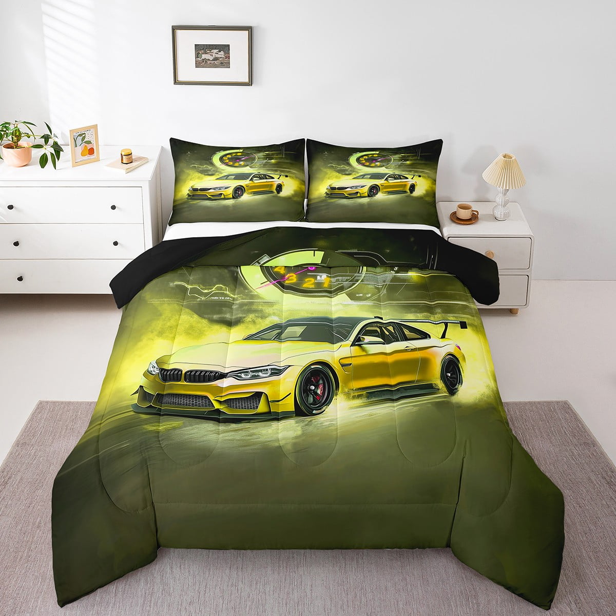 Erosebridal Race Car Bedding King Comforter Set,Fast Car Bedding Sets ...