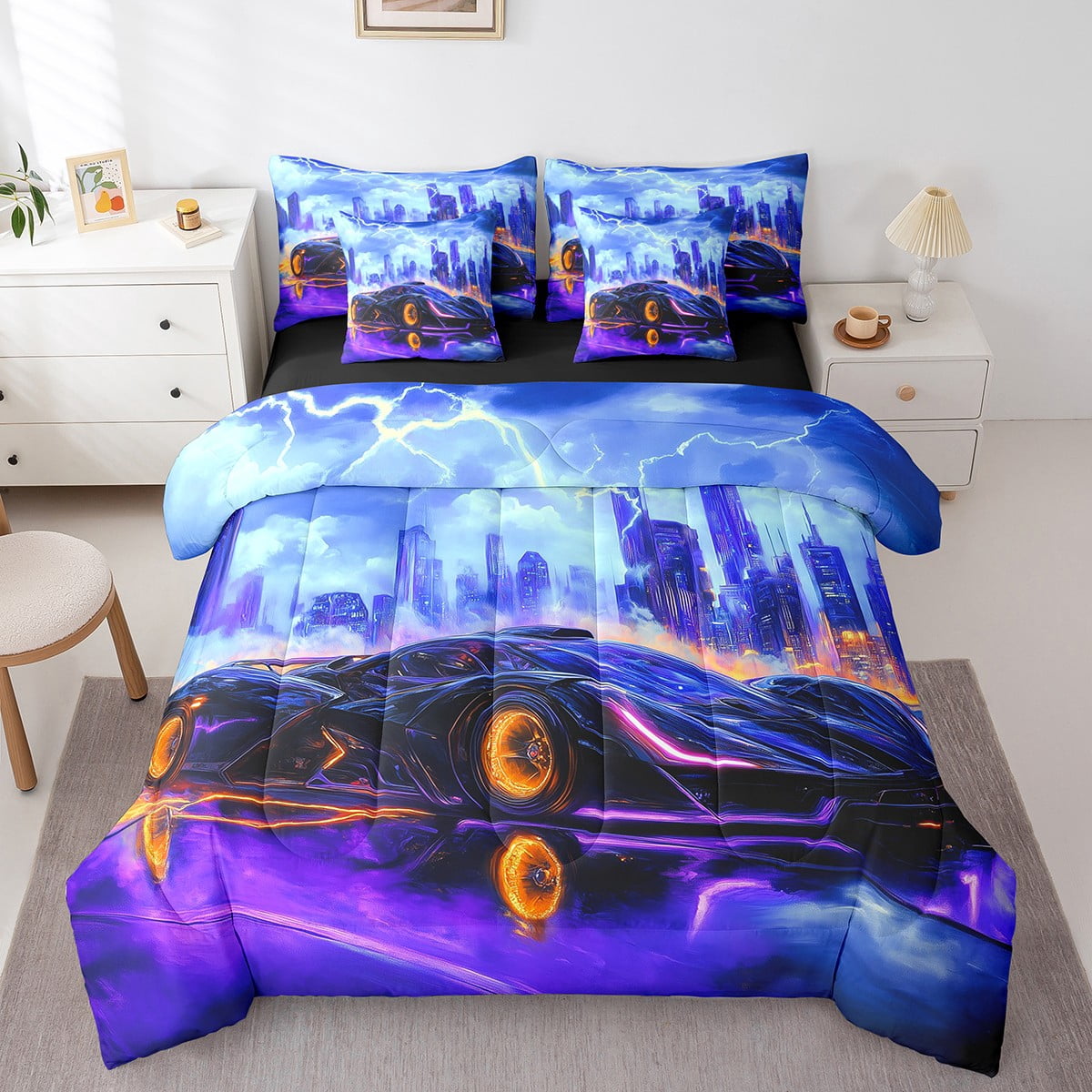 Erosebridal Race Car Bedding Queen Size,Extreme Sports Comforter Sets ...