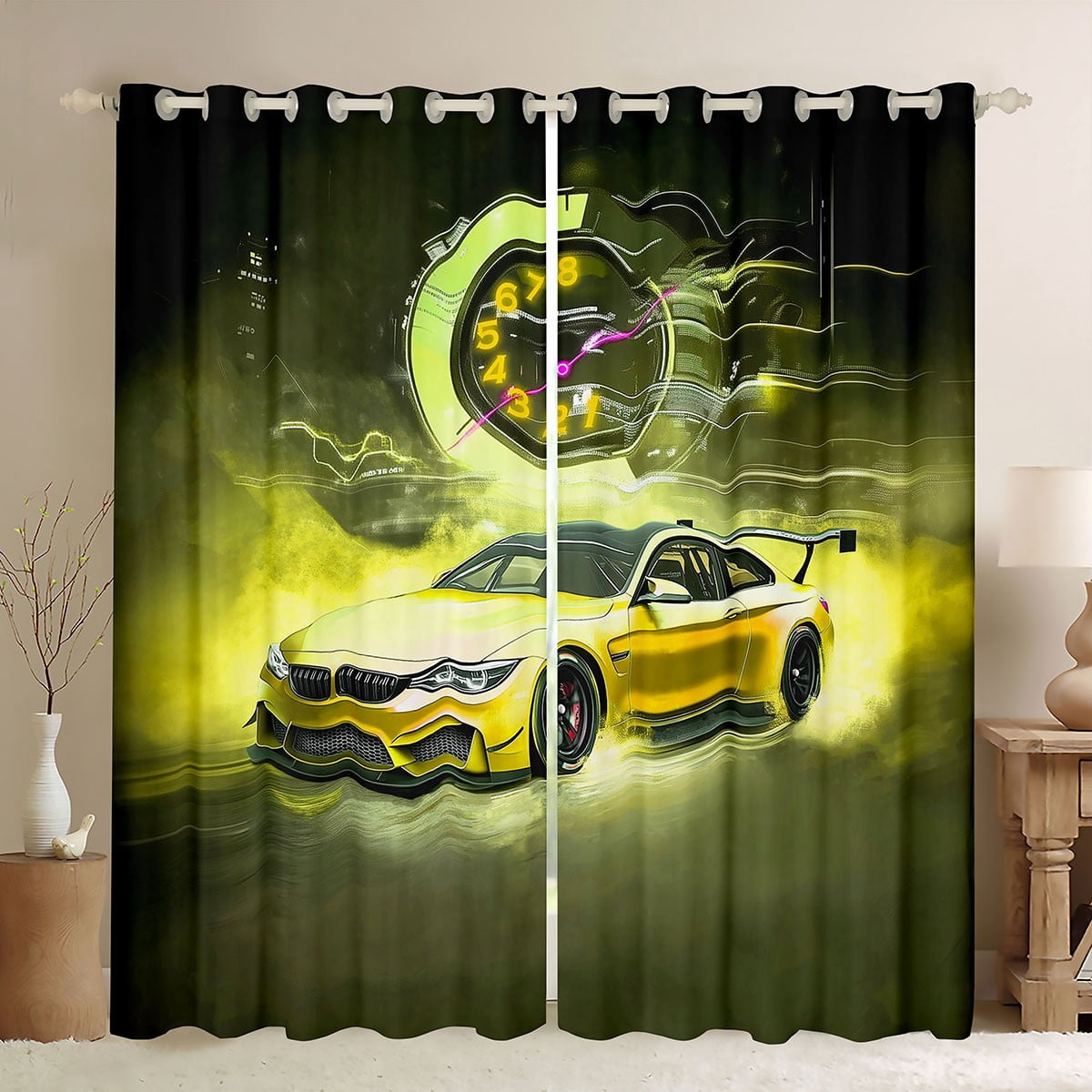 Erosebridal Race Car Curtains Pack of 2 (42Wx63L),Fast Car 30%-50% ...