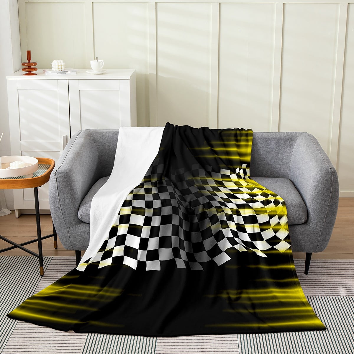 Erosebridal Race Car Throw Blanket for Couch, Sport Theme Plush Blanket ...